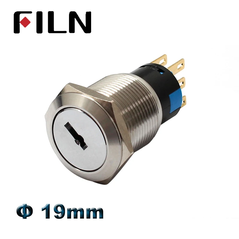 19mm Metal 2 Position 3 Position Key Switch Lock Switch Latching Switch ...