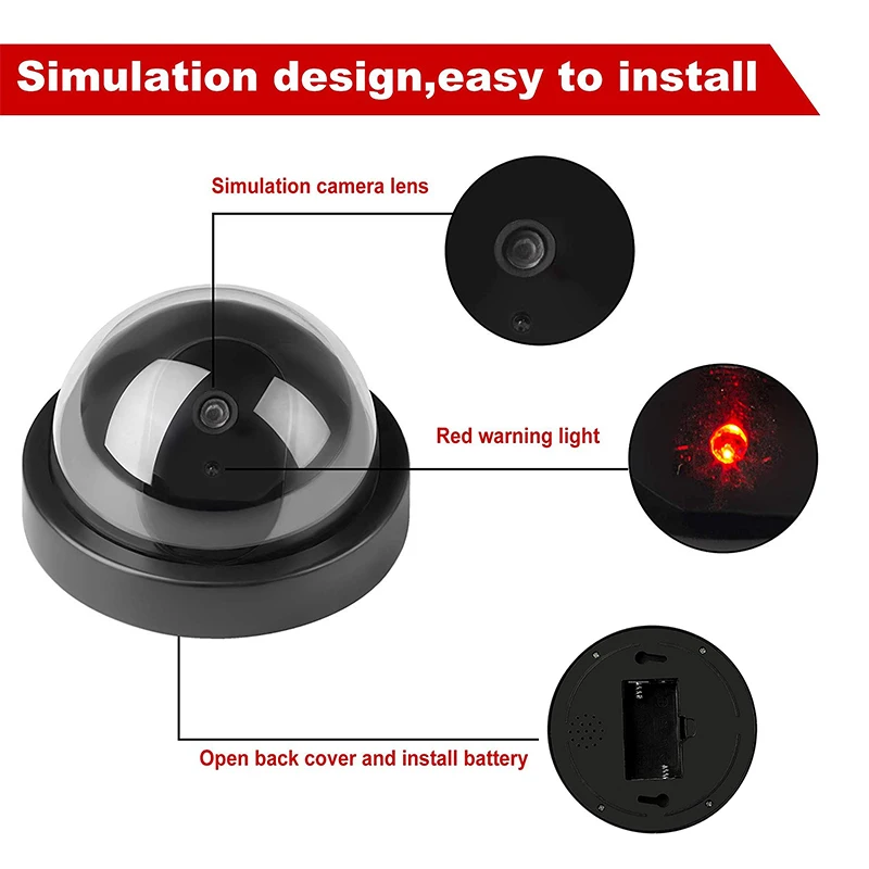 Fake Surveillance Cameras Dummy Security CCTV Dome Simulation Camera ...