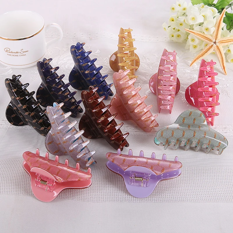 Hair Clip fashion Acrylic Hair Claw Candy colors hair accessories for ...