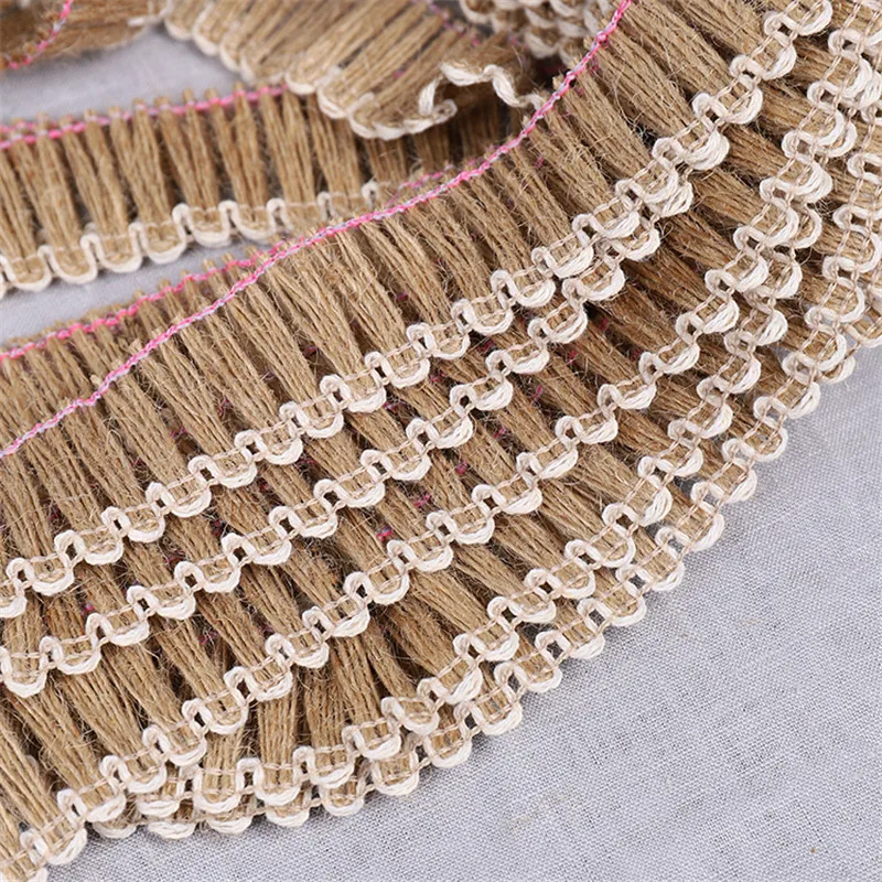 50meter/lot 35mm Natural Hemp Rope Jute Tassel Ribbon Clothing Shoes ...