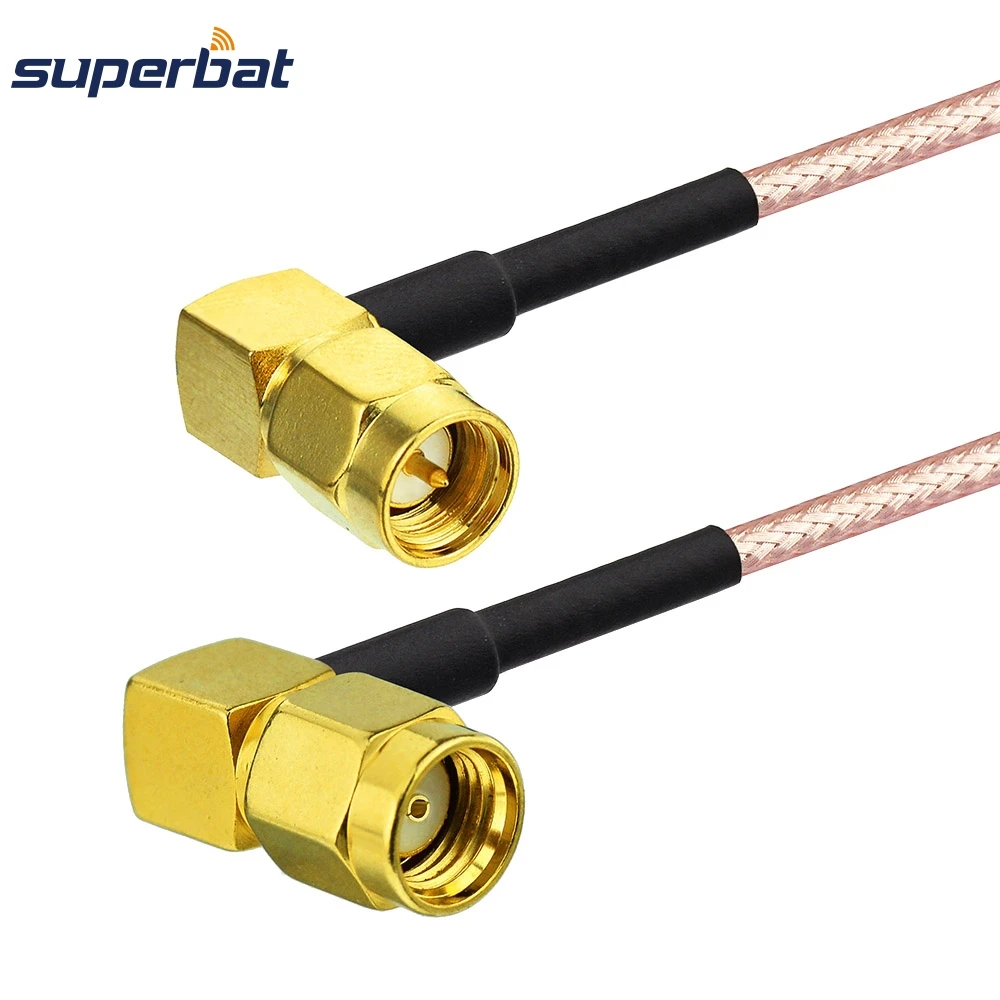 Superbat Rp-sma Plug To Sma Male Right Angle Connector Rf Pigtail ...