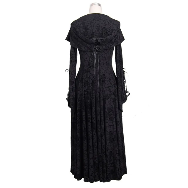 Steampunk Long Printted Robe Autumn Winter Women’s Windbreaker Gothic ...