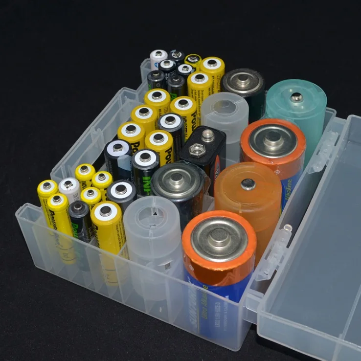 home AA organizer box battery box case plastic pp battery holder AAA ...