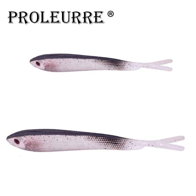 5 Pcs/lot forked tail soft fish 7-10cm 8.3g Soft Bait Belly Chest Open ...