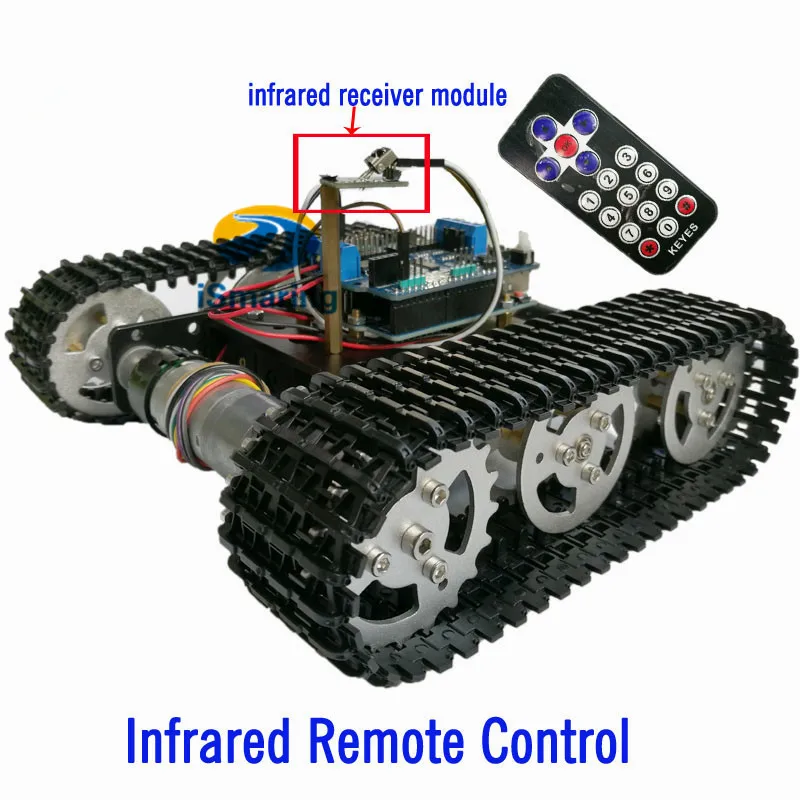 Control Tracked Tank Chassis with Arduino Board+Motor Drive Shield ...