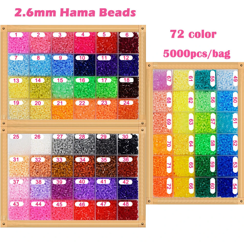 5000pcs/bag 2.6mm Hama Beads 72 Colors For Choose Kids Education Diy ...