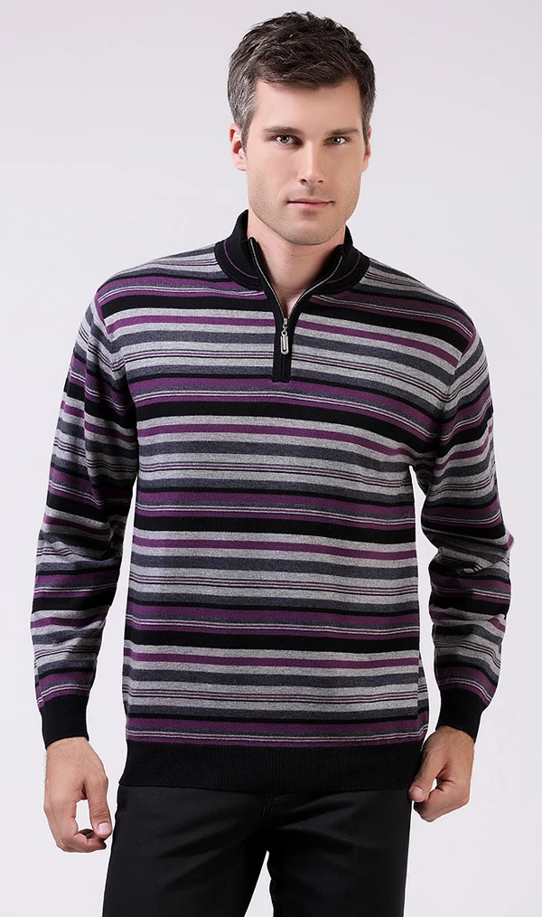 Heilanhome men's clothing sweater male half zipper stand collar sweater ...