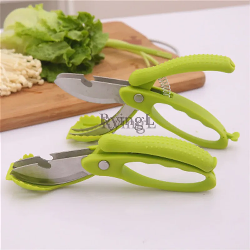 # Multi function Double Blade Scissors Kitchen Salad Cutting Tool Soft ...