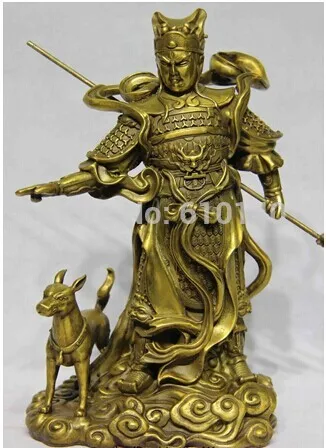 Chinese Brass bronze famous fable Yang Jian Erlangshen Taoism God ...