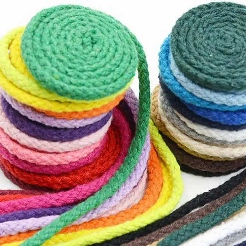 Cordón trenzado decorativo de 5 metros de longitud, cuerda de algodón ...