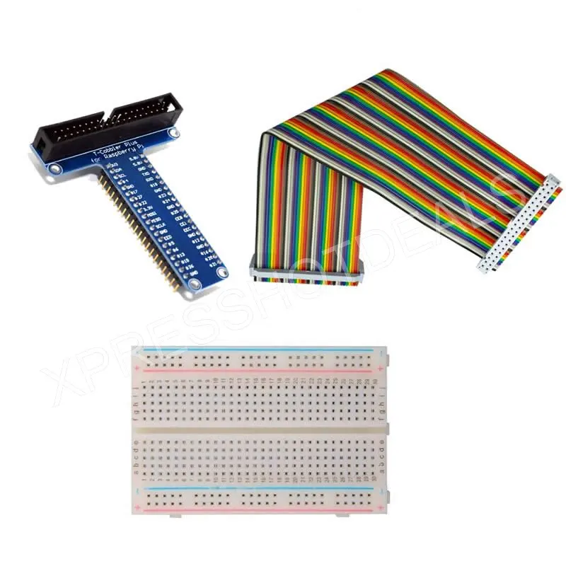Raspberry Pi 3 GPIO Kit T Type GPIO Extension Board + Breadboard ...