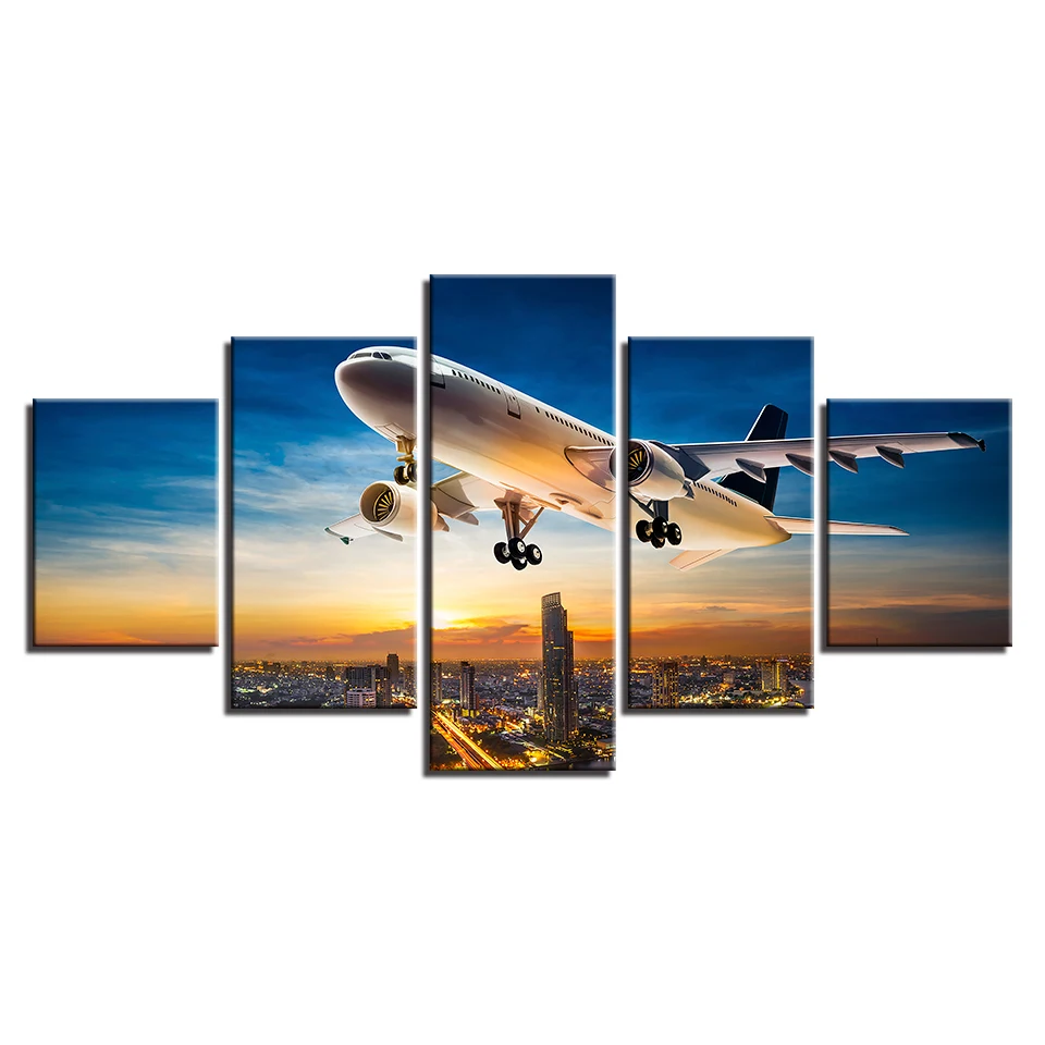 Canvas Paintings HD Prints Airplane Pictures Wall Art Framework 5 ...