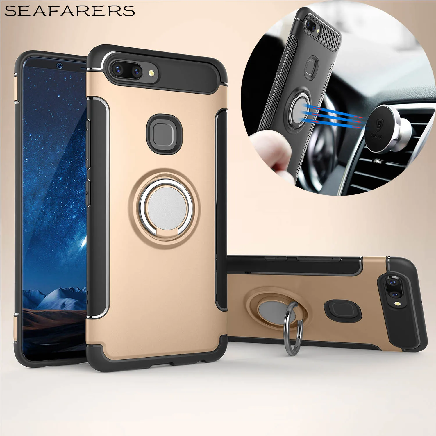 Case For BBK vivo X20 Car Holder Magnetic Suction Ring Bracket ...