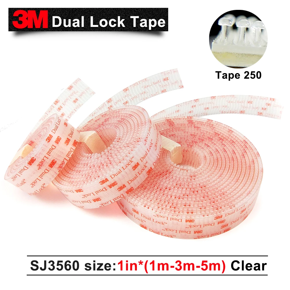 3m Dual Lock Reclosable Fastener Sj3560 Type 250 Clear Mushroom Fastener Adhesive Tape 1in*1m/3m ...