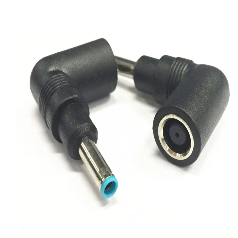 Female 7 4 5 0mm To Male 4 5 3 0mm with Pin 90 Degree Blue Tip Dc female-7-4-5-0mm-to-male-4-5-3-0mm-with-pin-90-degree-blue-tip-dc