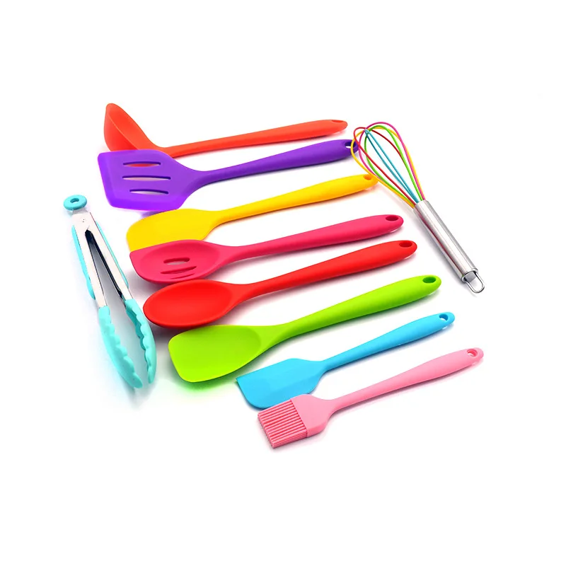 10Pcs Kitchen Cooking Tool Silicone Pastry Cooking Baking Scraper Sets ...