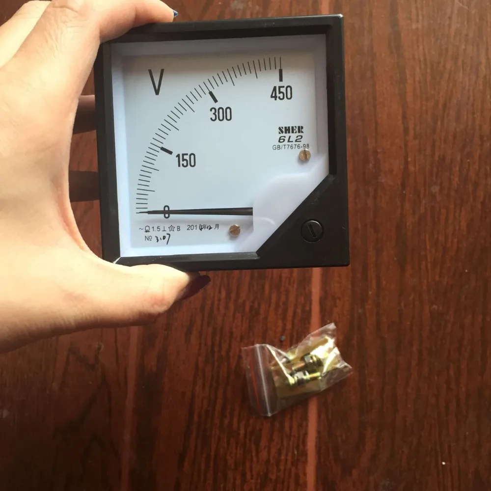 AC-0-450V-Fine-Tuning-Dial-Panel-Square-Analog-Voltage-Meter-Voltmeter ...