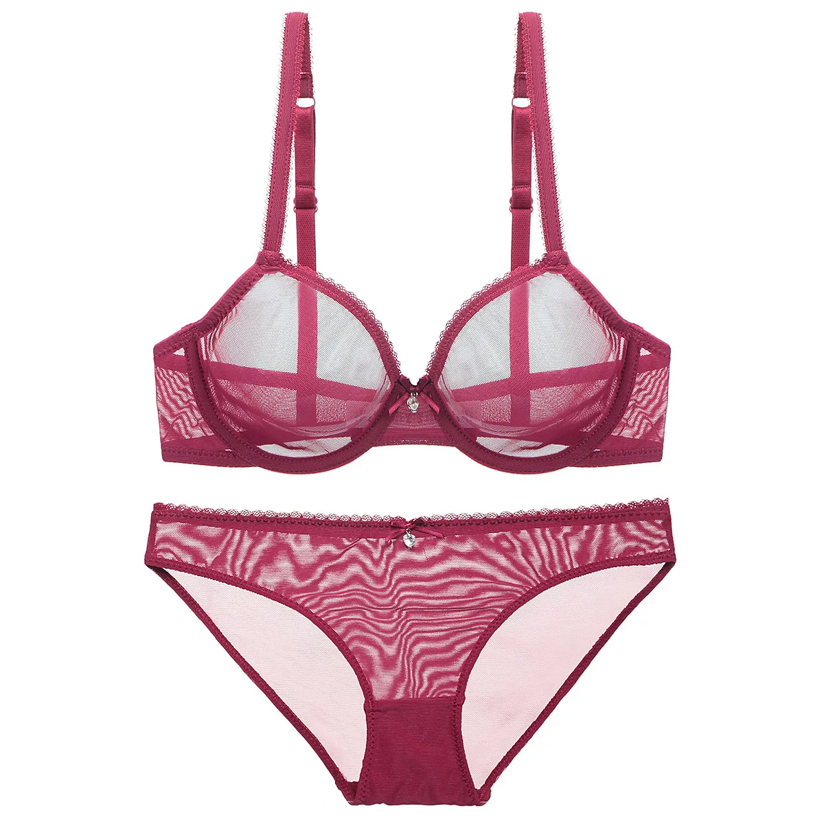 Nuevo conjunto de ropa interior de malla ultrafina para mujer, conjunto ...