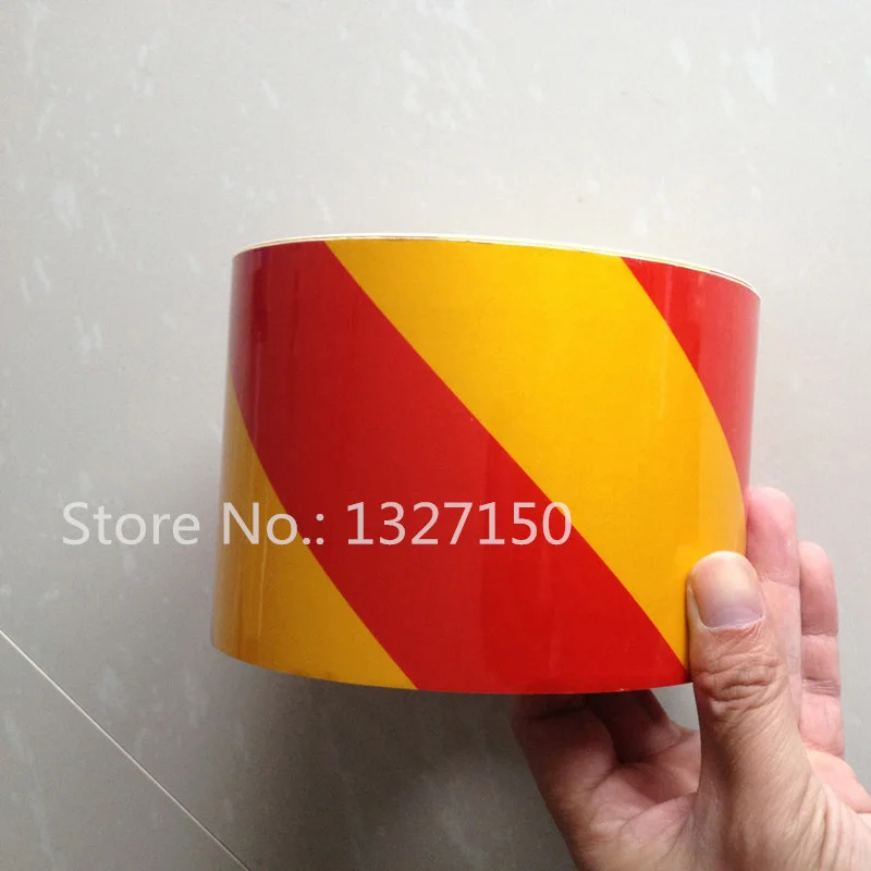 10cm-4-Width-Yellow-and-Red-Stripe-Safety-Warning-Reflective-Self ...
