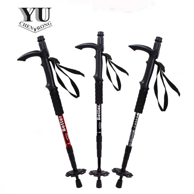 Cane Hiking Stick Camping Equipment Trekking Poles 3 Section Camera ...