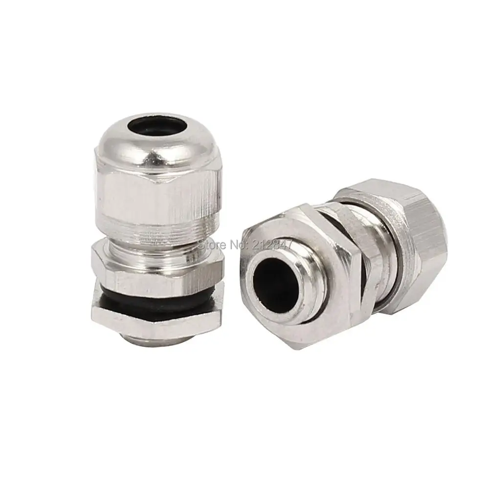 M8x1.25mm Hex Nut Relief Cord Grips Cable Glands Fixing Connectors ...