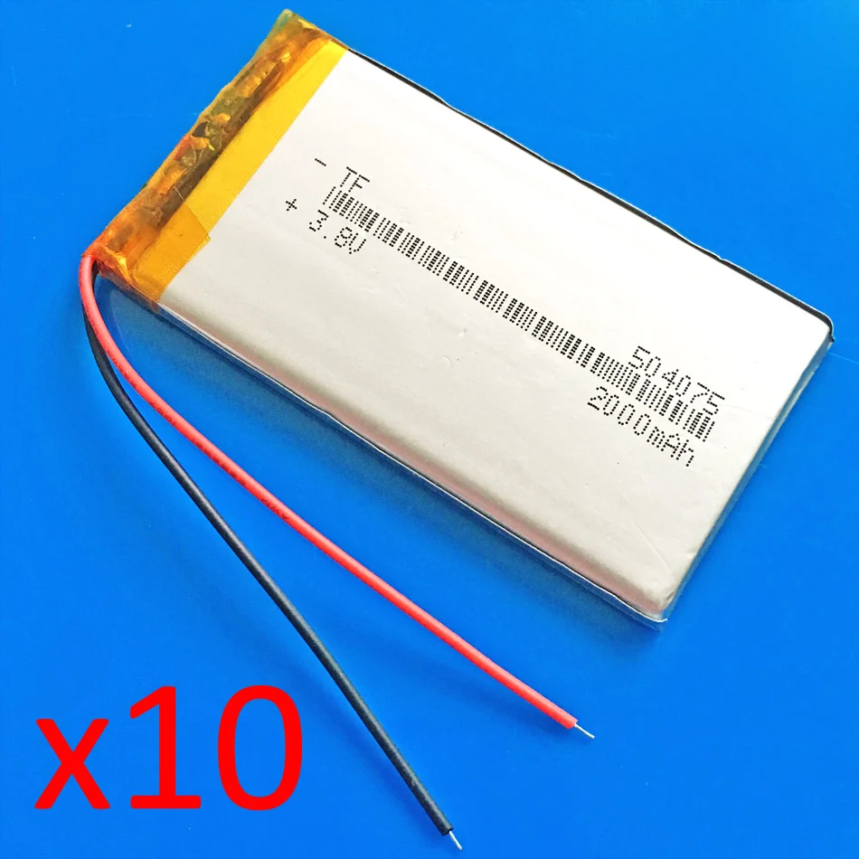 10pcs 3.7V 2000mAh lipo polymer lithium rechargeable battery cells ...