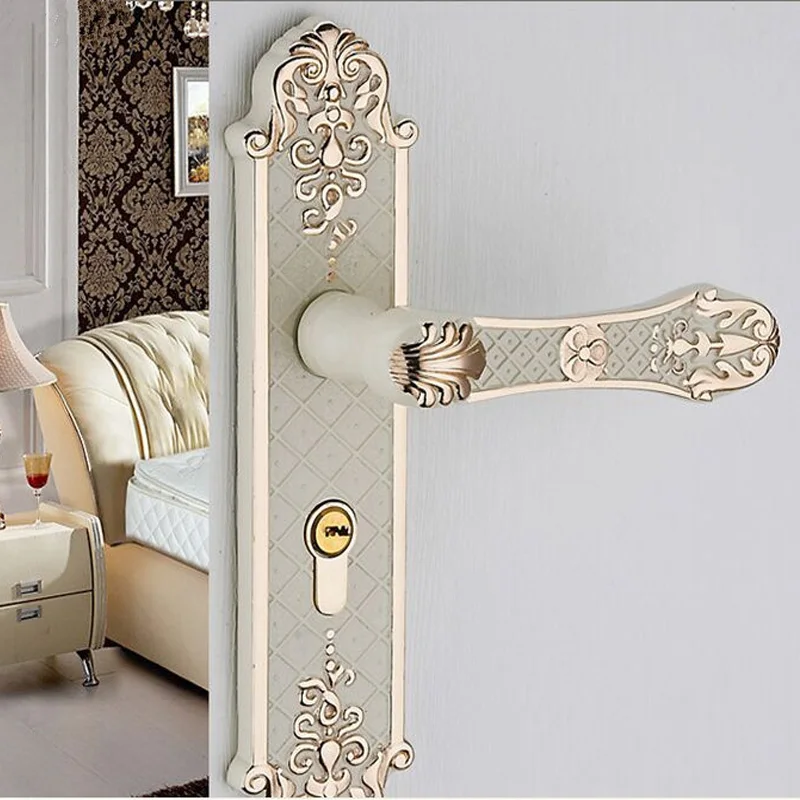 The-door-Indoor-handle-locks-European-indoor-bedroom-lock-ivory-white ...