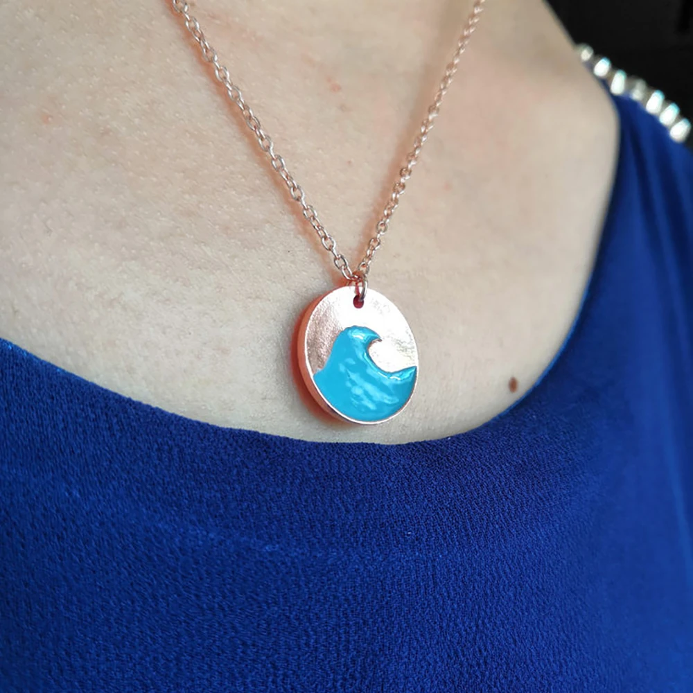 Sanlan 12pcs Summer Blue Wave Necklace Ocean Beach Jewelry - Necklace ...
