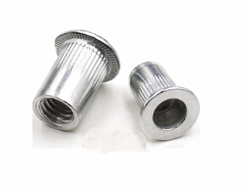 100Pcs/Lot Aluminum Flat Head Rivet Nut Blind Insert Nut RIVET NUT-in ...