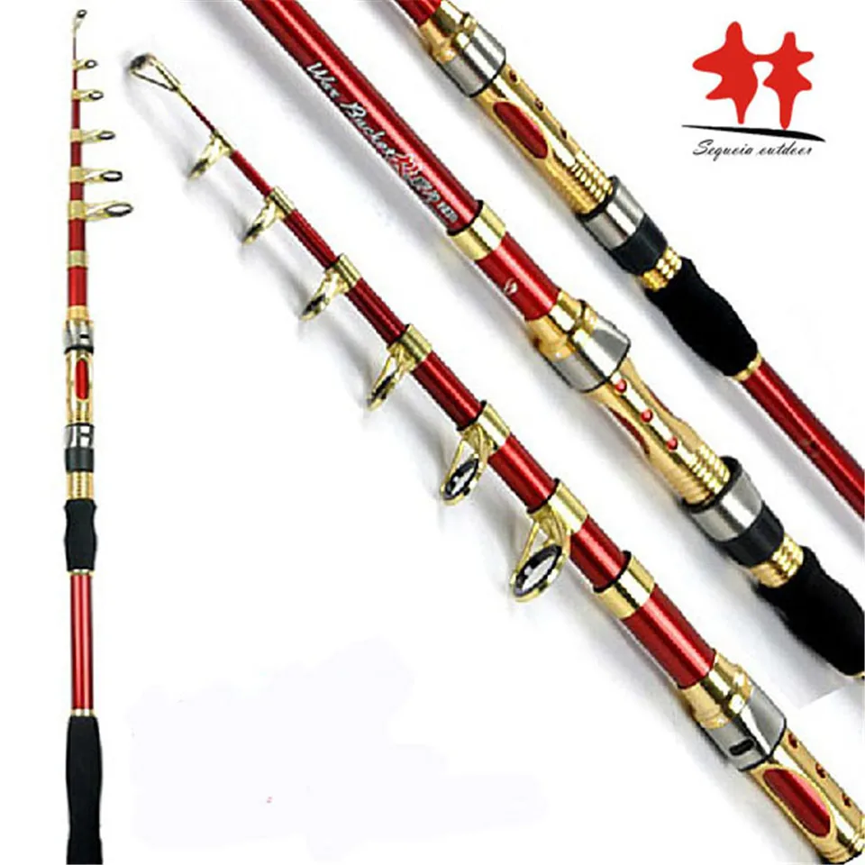2.1m Distance Throwing Rod !Luxurious Carbon telescopic spinning ...