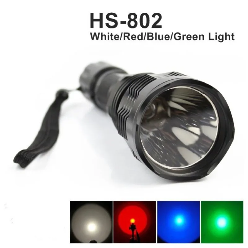 High Quality CREE LED Torch Flashlights White Red Green Blue light ...