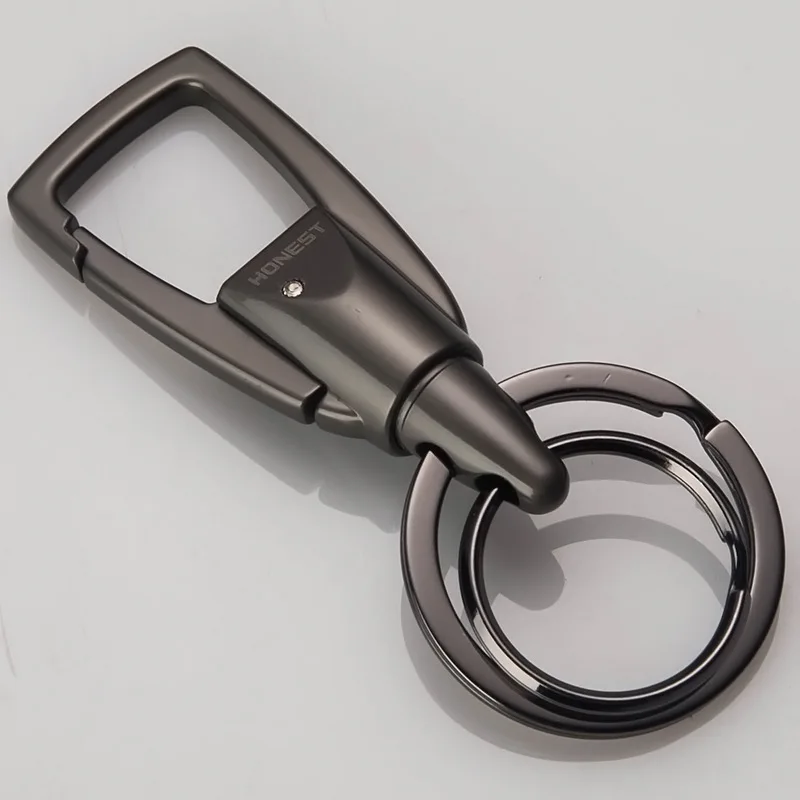 Double Loops Waist Hanging Keychain Key Ring Pants Buckle High Quality