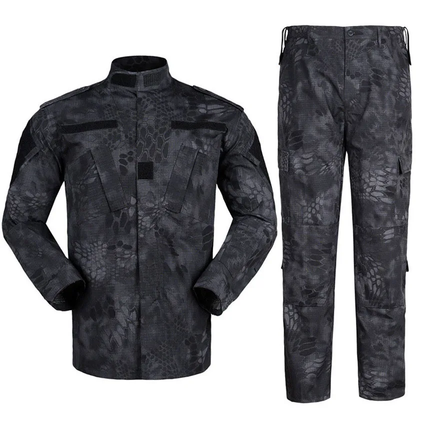 Multicam Black Male Military Uniform Combat Tops Jacket+Trousers ...
