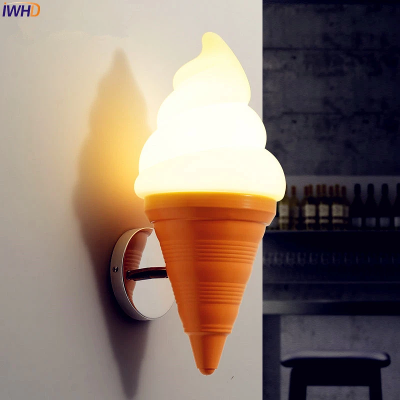 Iwhd Ice Cream Modern Wall Lamp Carton Children Room Bar Led Wall Light ...