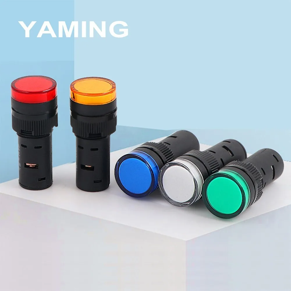 16mm Power Supply Indicator Light AD16-16C Led Signal 24V 220V 380V ...