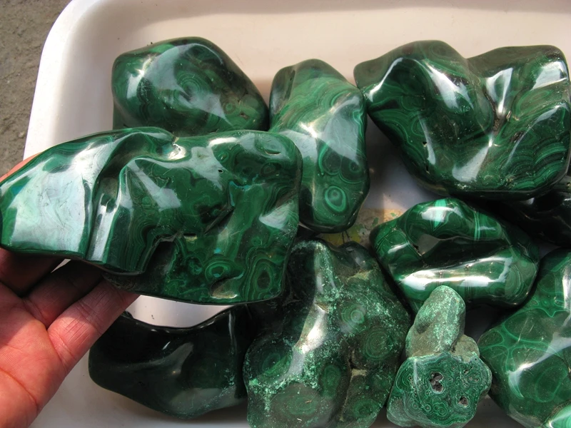 788g Natural Green Malachite Crystal Polished Gemstone Freeform Africa ...
