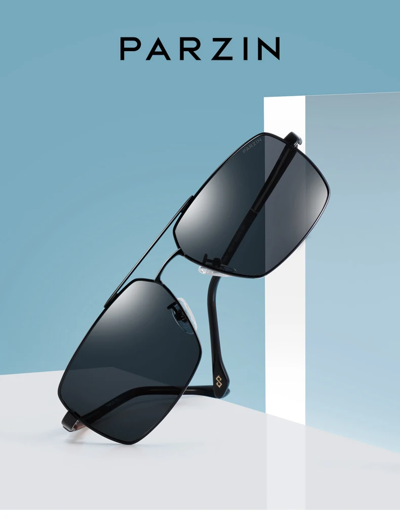 Мужчины поляризованных солнцезащитных очков вождения PARZIN квадратная ...