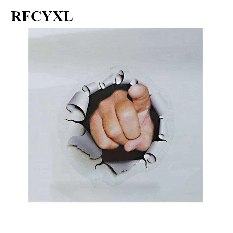 RFCYXL Lifelike 3D Man finger Car Sticker Creative modified stickers ...