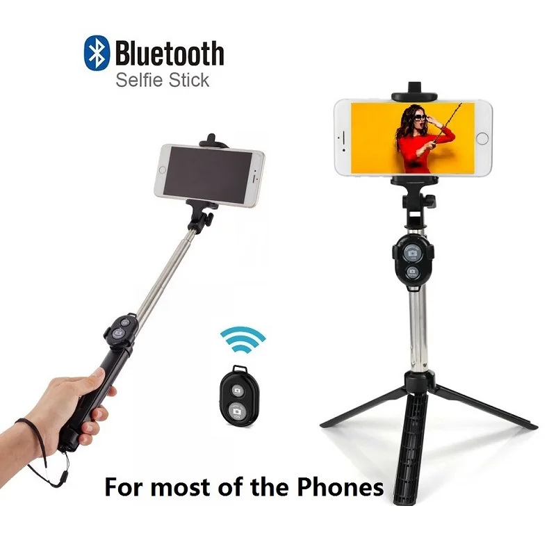 Universal Wireless Bluetooth Selfie Stick Mini Foldable Phone Tripod