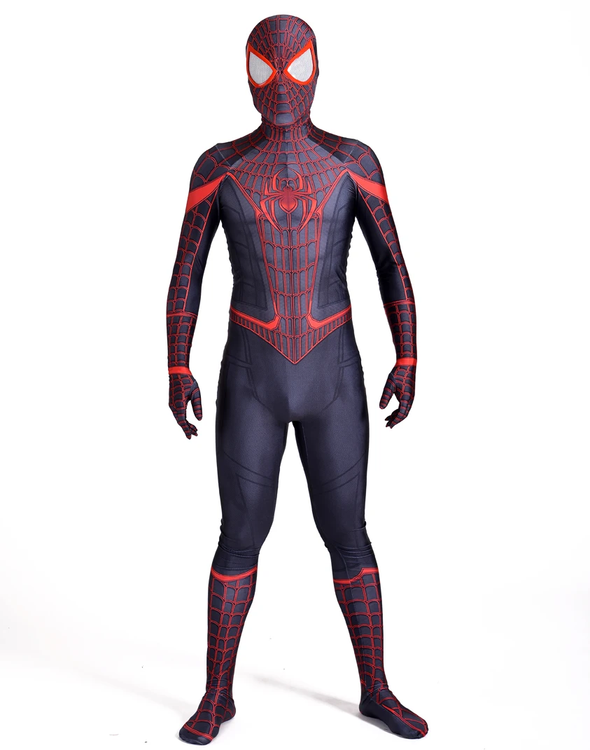 3d Printed Stunning Miles Morales Spiderman Costume Spandex Fullbody