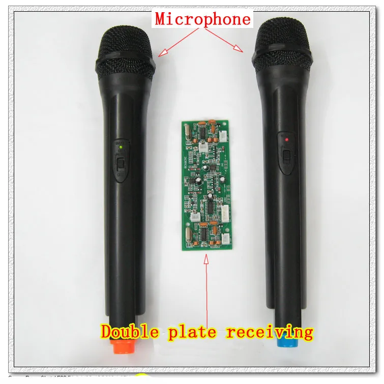 VHF-wireless-microphone-semi-finished-two-3V-dual-microphone-receiver ...