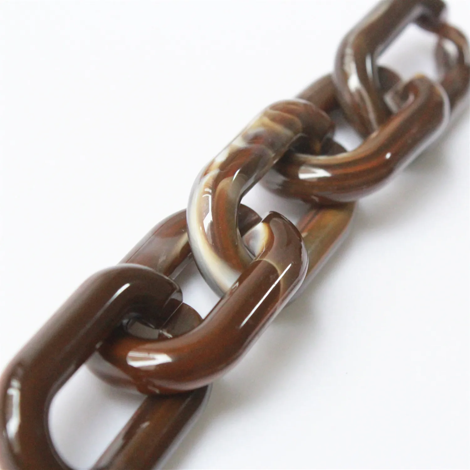 20pcs Chunky Oval Acrylic Chain Links, Dark Brown Plastic Chain Links ...