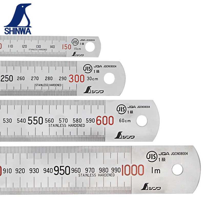 Shinwa Steel Iron Ruler Stainless Steel Ruler Thickened Scale Steel ...