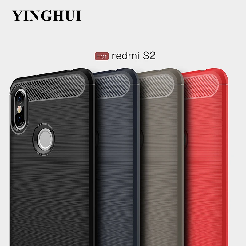 Telefoon Hoes Carbon Fiber Phone Case For Xiaomi Redmi S2 Shockproof ...