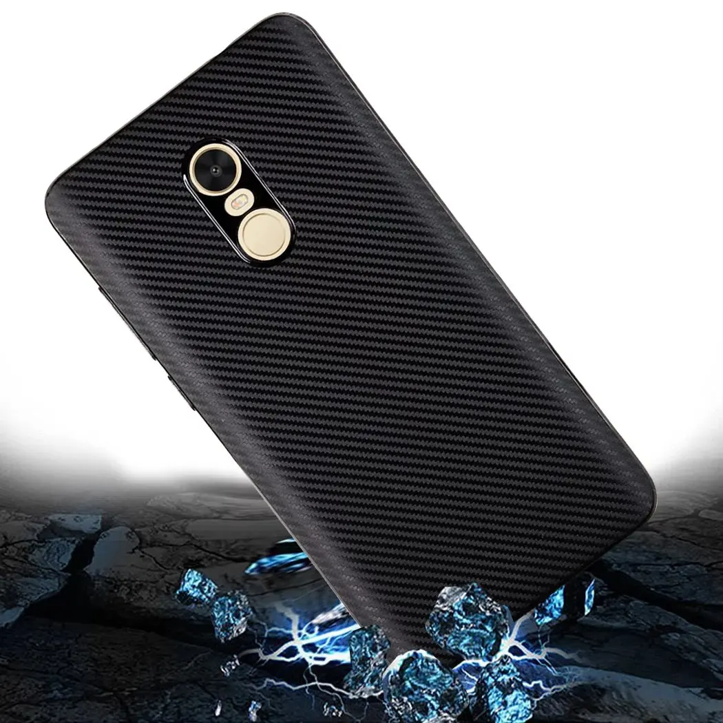 Soft Silicone case for Xiaomi Redmi Note 4X Luxury Carbon fiber ...