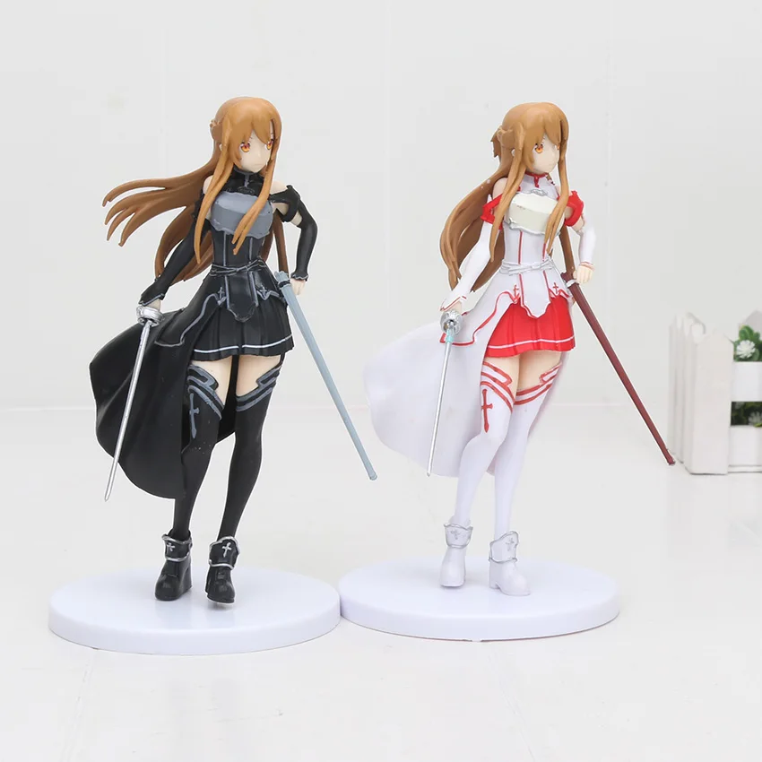 Anime SAO Sword Art Online Asuna Yuuki Kirito Collection Action Figure ...