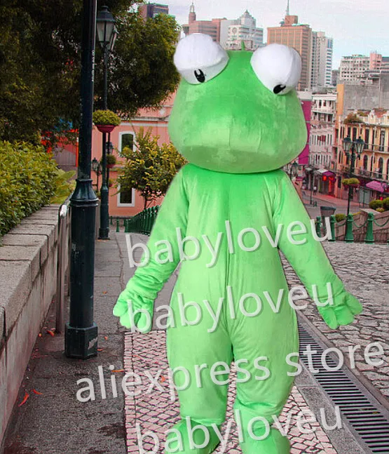 High Quality Big Eyes Lizard Mascot Fursuit Pa Frog Mascot Costume Carnival Fancy Dress Adult