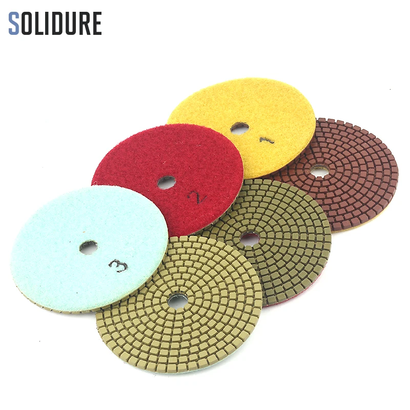 premium 100mm 4 inch wet 3 step polishing pads Diamond Granite ...