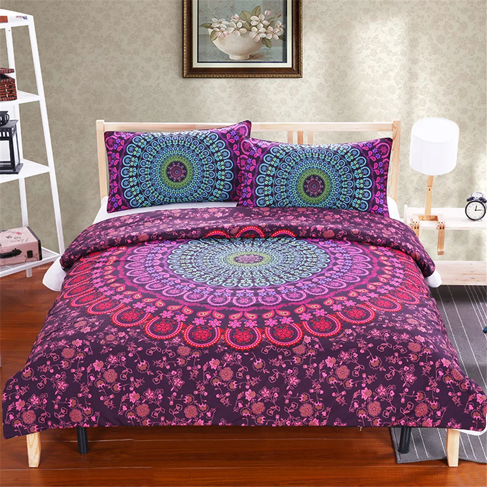 Ohemian Bedding Set Cotton Mandala Duvet Cover Set Posture Million