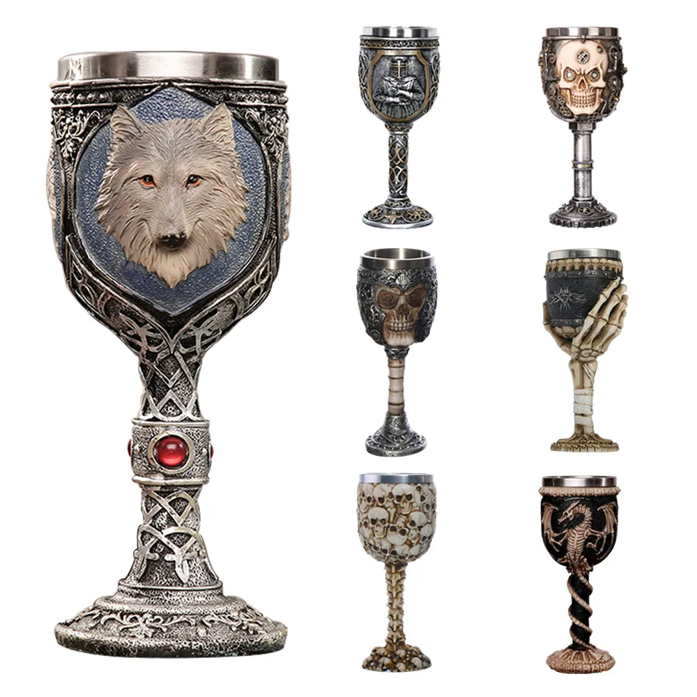Generic Beer Steel Goblet Skull Goblet 3d Gift Wolf Personalized Design ...